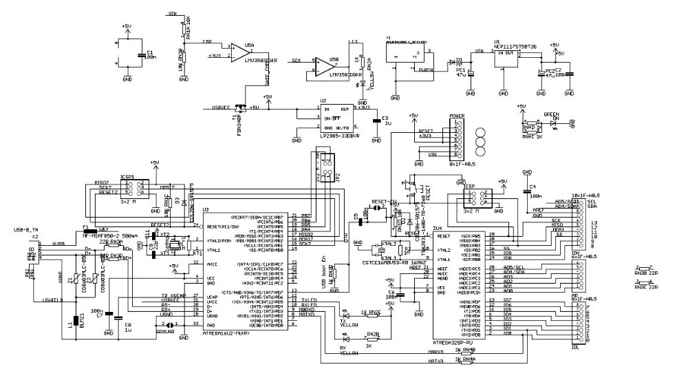 Arduino Uno R3 Compatible Schematic 에듀 아이오티